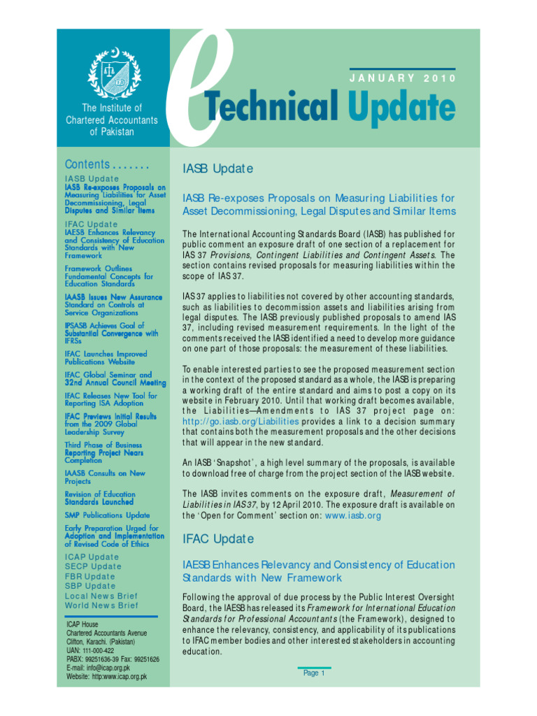 E-Technical Update Jan2010 | PDF | Audit | Securities (Finance)