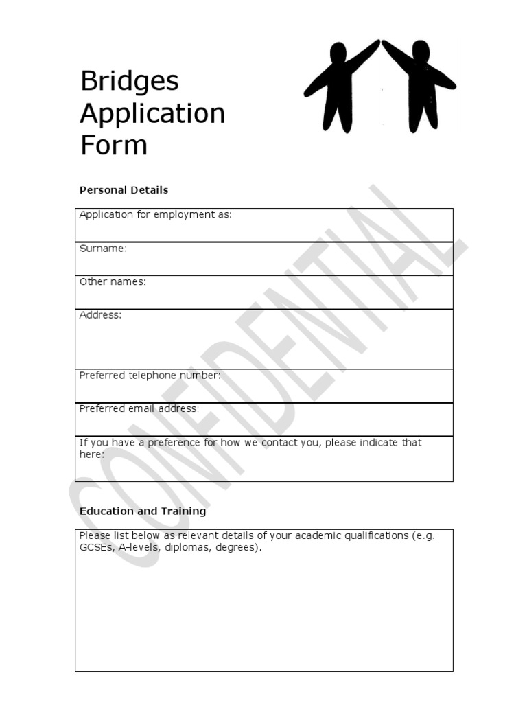 Bridges Application Form: Personal Details | PDF | Law