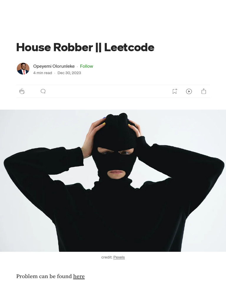 House Robber Problem Explained | PDF | Dynamic Programming | Computer Programming