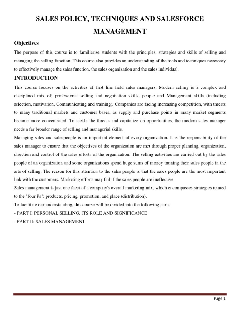Sales Policy | PDF | Sales | Marketing