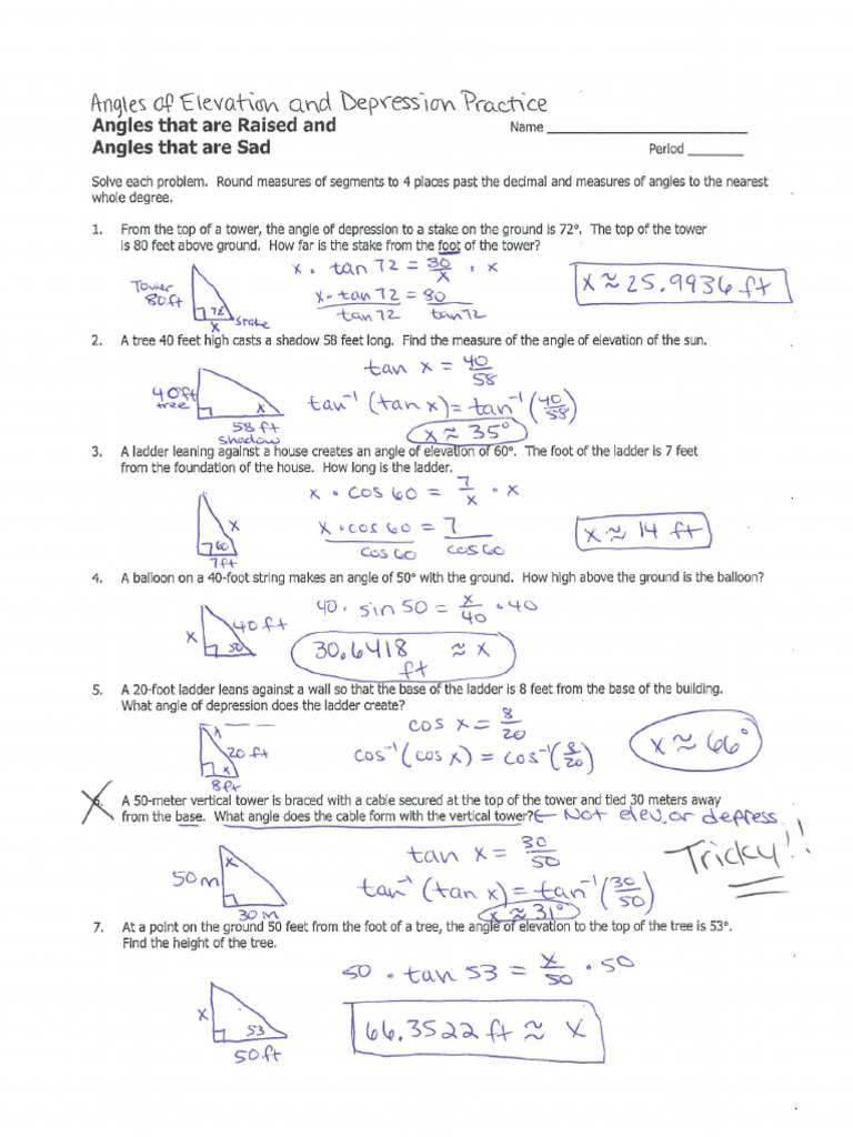 TRIG Day 5 OPTIONAL PRACTICE KEY | PDF