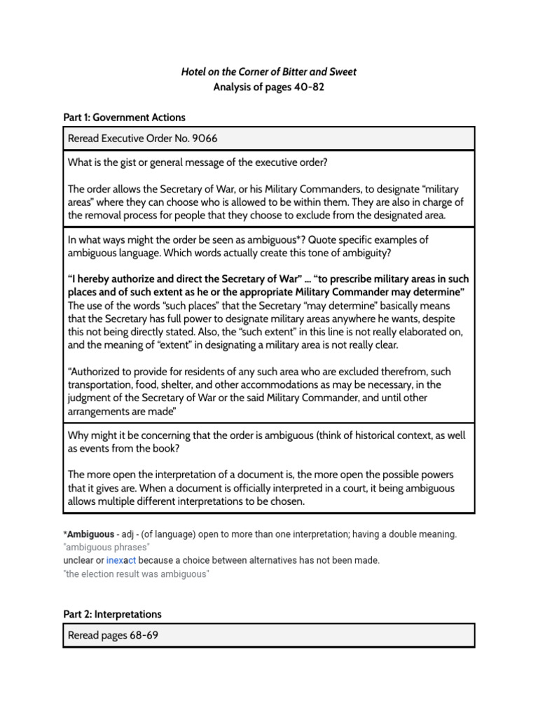 Analysis of Executive Order 9066 | PDF | Ambiguity | Communication