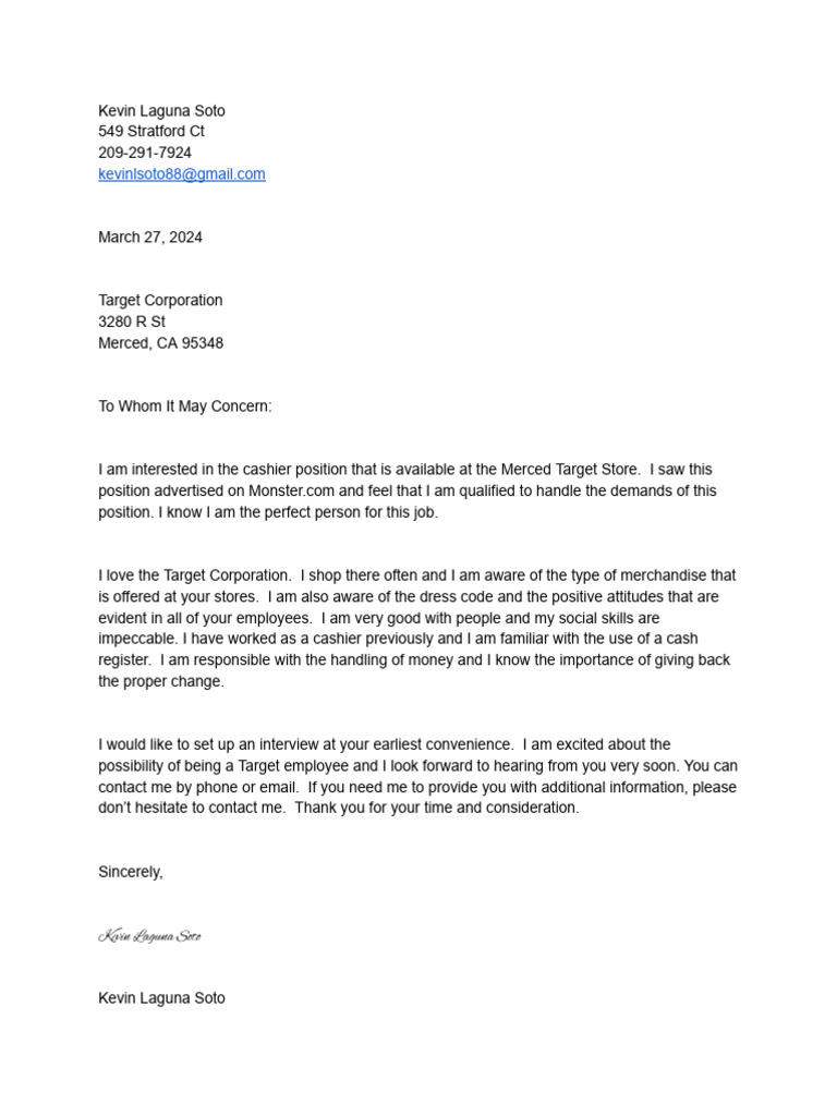 sample letter of application | PDF