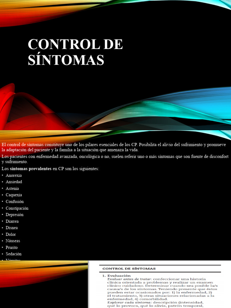 UNIDAD 7 Control de Síntomas en Paliativos | PDF | Cáncer | Dolor