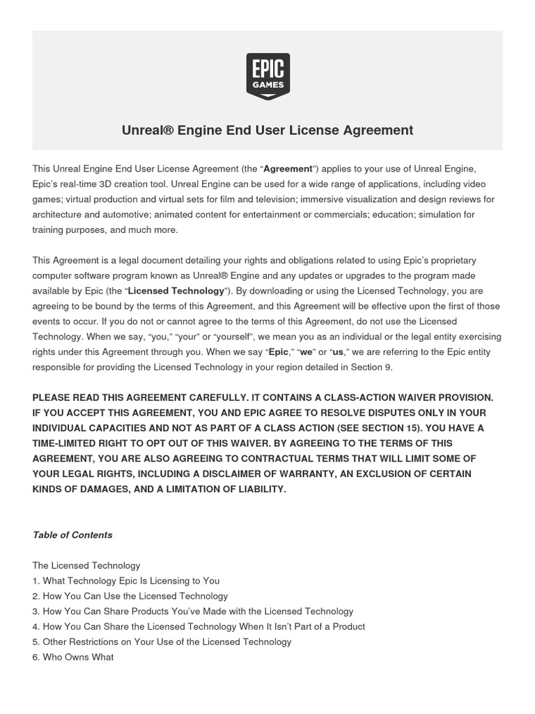 Unreal® Engine End User License Agreement | PDF | Royalty Payment ...