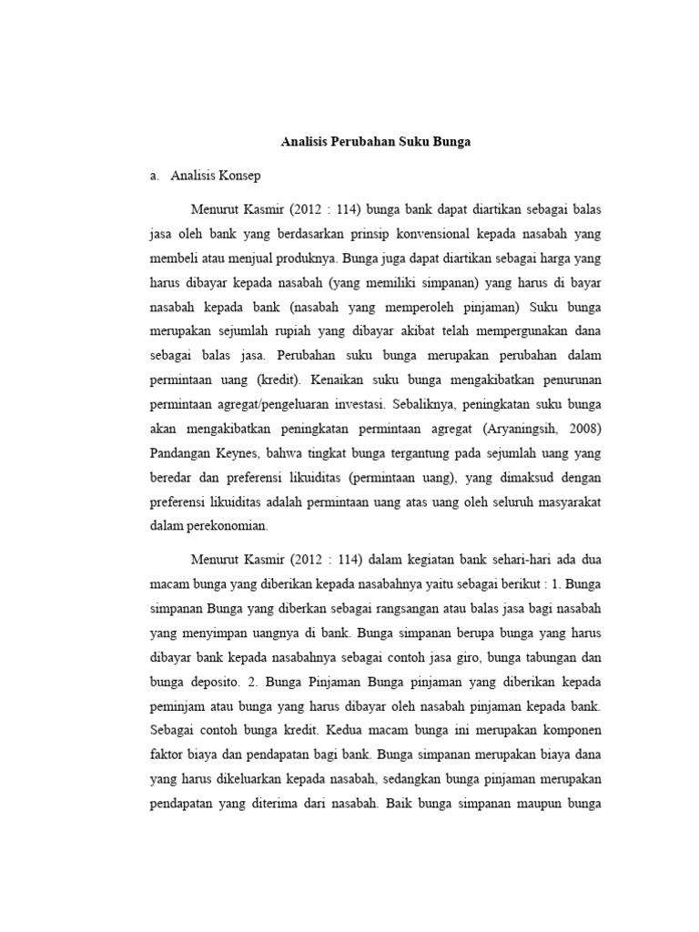 Analisis Perubahan Suku Bunga | PDF