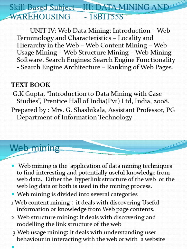 Datamining | PDF | World Wide Web | Internet & Web