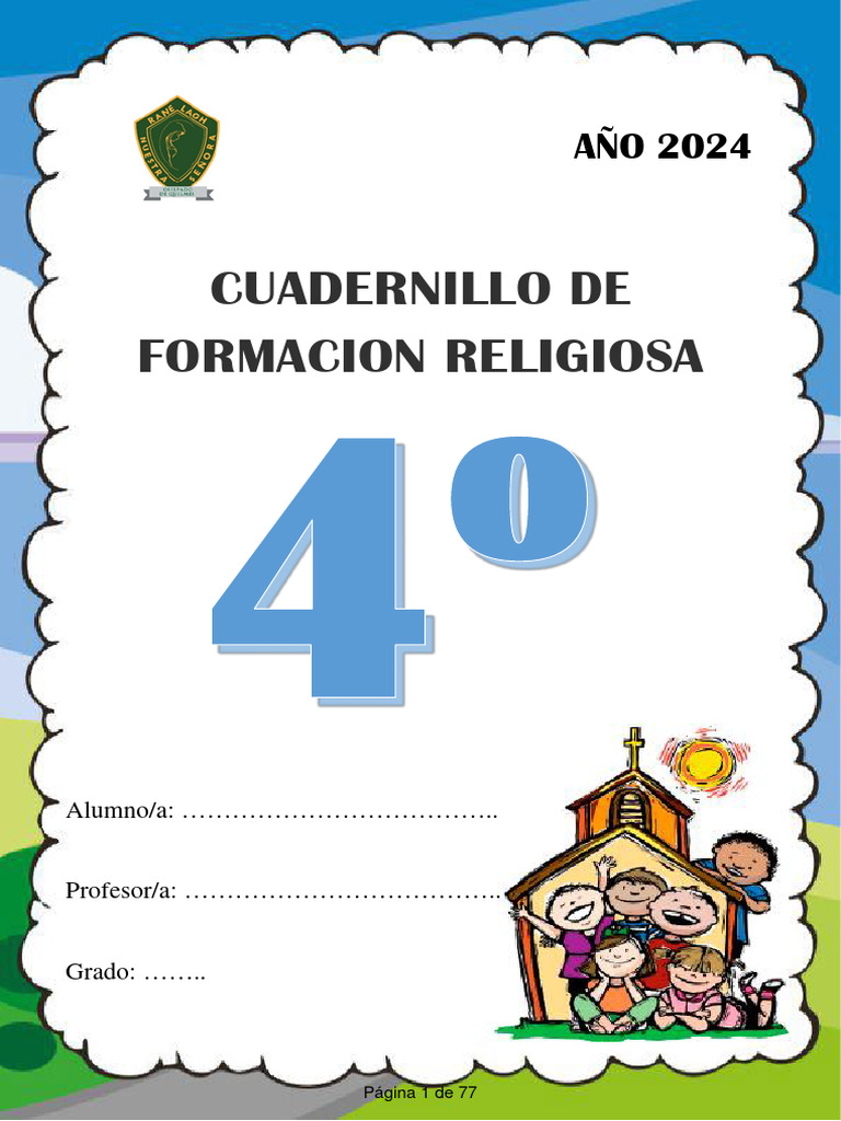 CUADERNILLO FORMACION RELIGIOSA 4° GRADO - 2024 | PDF | María, madre de Jesús | Creencia ...
