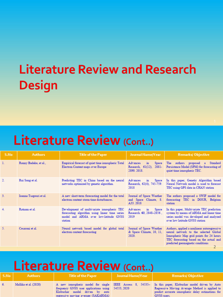 Literature Review and Research Design | PDF | Experiment | Ionosphere