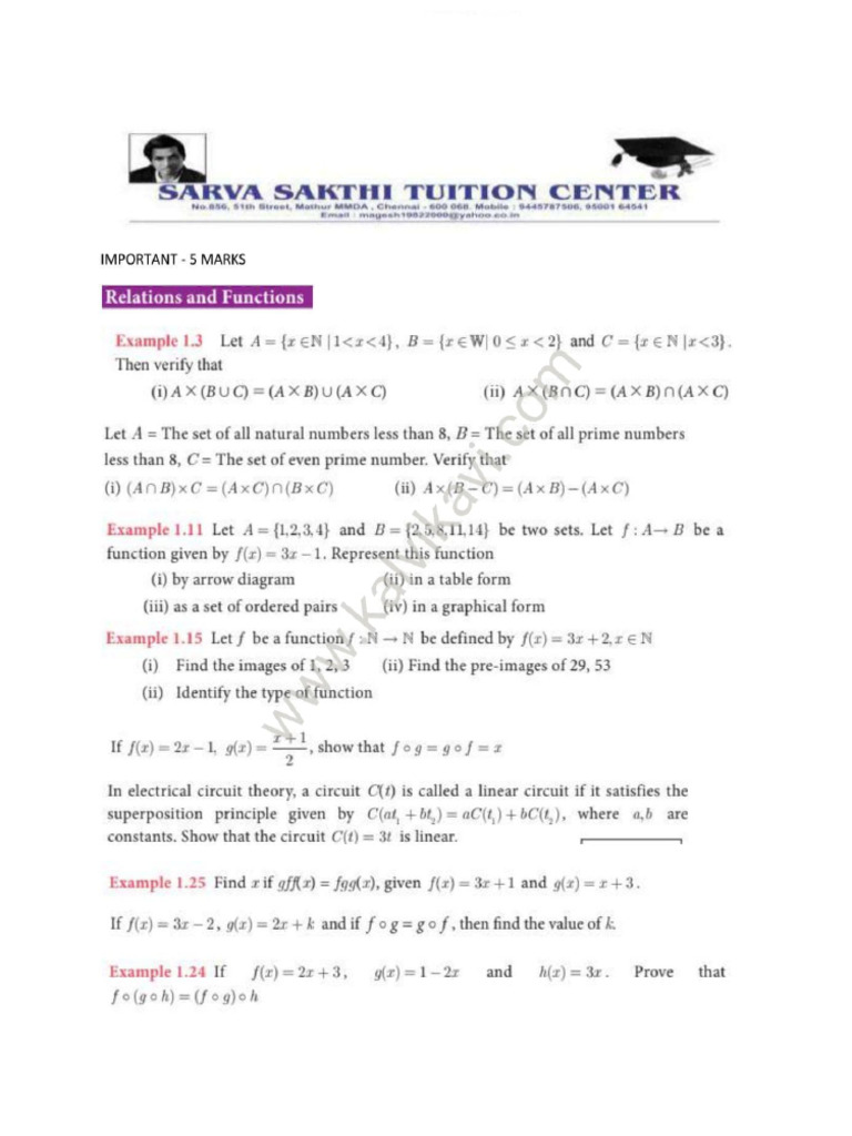 Kalvi Arts 10th Maths Important 5 Mark Questions EM | PDF