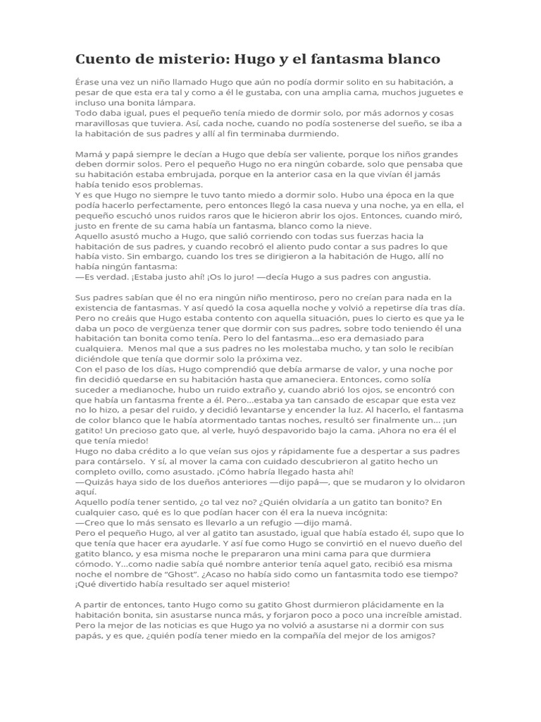 Hugo y El Fantasma Blanco | PDF | Fantasmas