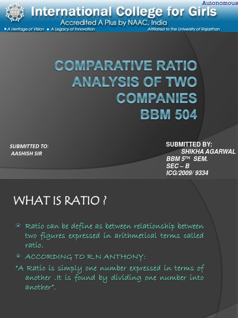 Comparative Ratio Analysis of Two Companies | PDF | Equity (Finance ...