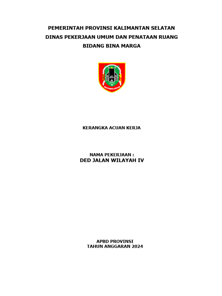 KAK DED Jalan Wilayah IV Revisi | PDF | Bisnis | Teknologi & Rekayasa