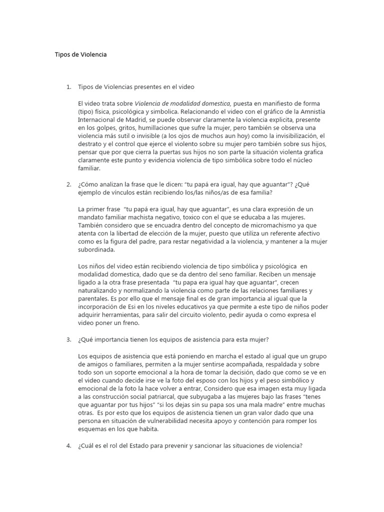 Tipos de Violencia | PDF | La violencia contra las mujeres | Violencia doméstica
