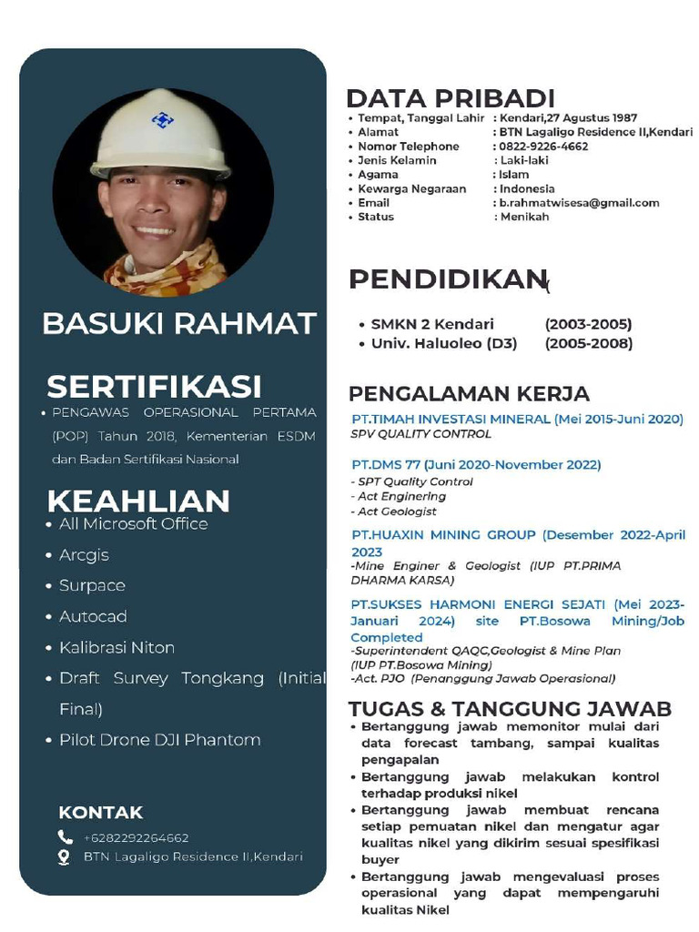 CV Basuki Rahmat 2024 | PDF
