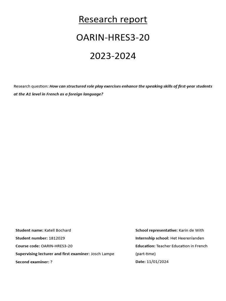 Research Report | PDF | Learning | Cognition