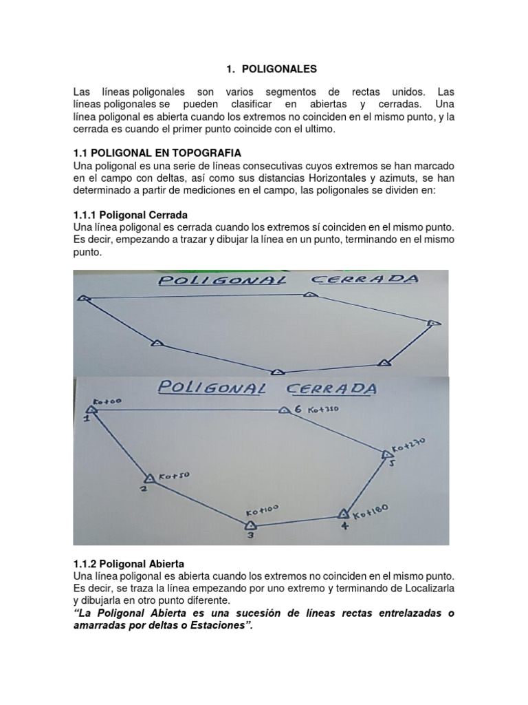 Tipos de Poligonales en Topografía | PDF | Métodos y materiales de ...