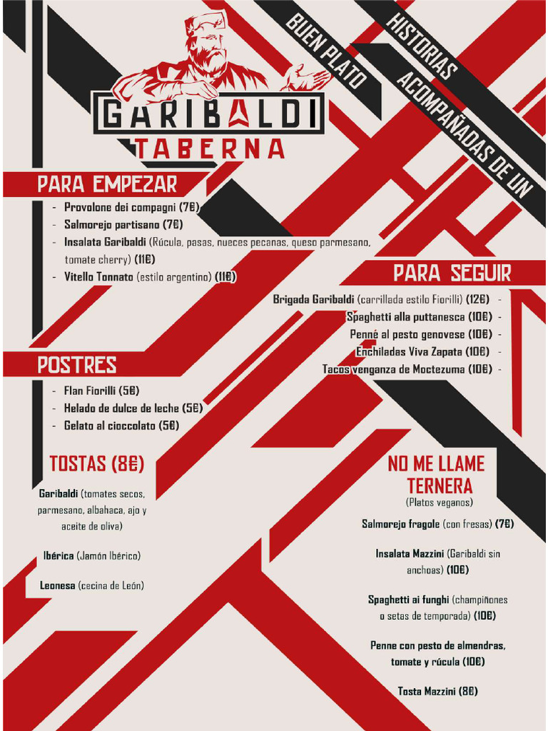 Carta Taberna Garibaldi | PDF