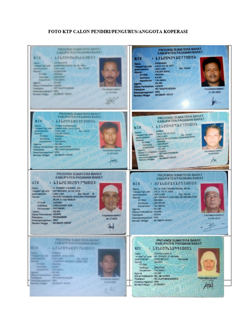 Foto KTP Calon Pendiri | PDF