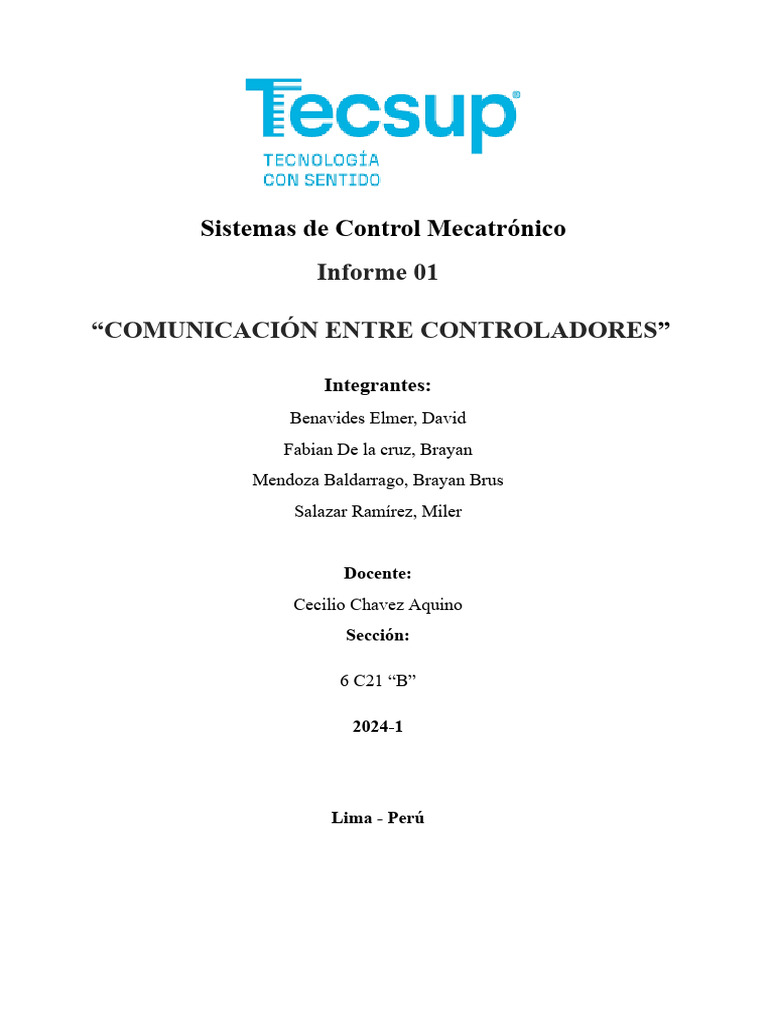 Lab N°1 - Comunicación Entre Controladores | PDF | Duplex (Telecomunicaciones) | Ingenieria ...