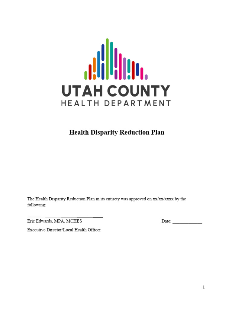 Health Disparity Reduction Plan | PDF | Health Equity | Race And ...