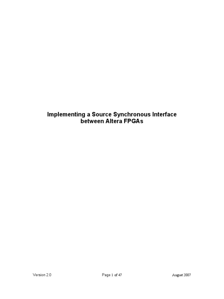 Implementing A Source Synchronous Interface V20 Pdf Field Programmable Gate Array Command 2260