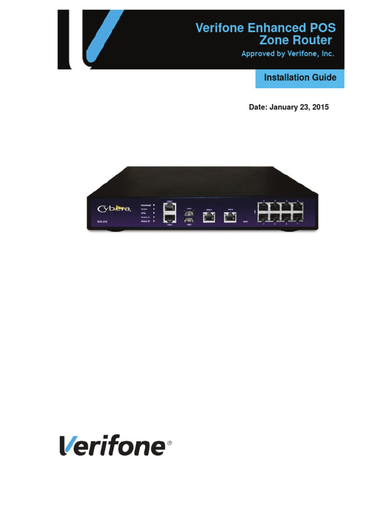 Verifone: Cybera SCA 315 - Installation Manual | PDF