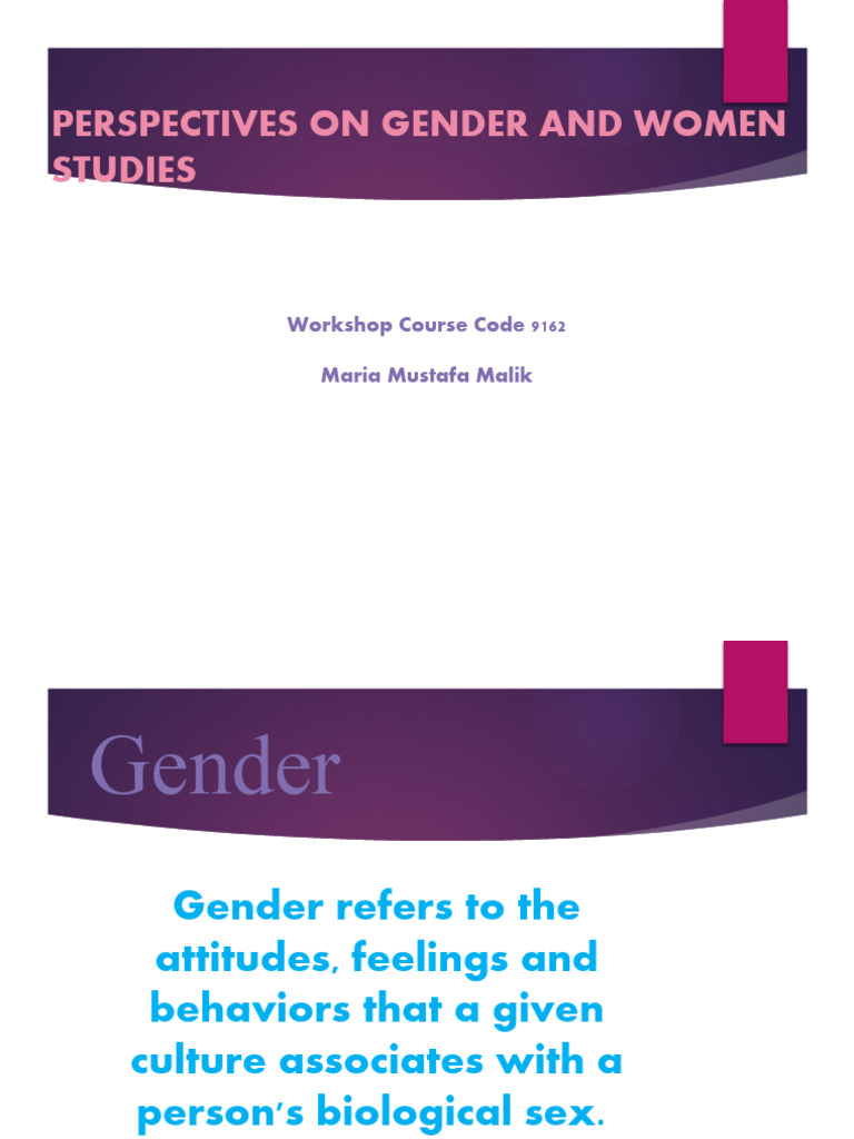 Gender Perspectives Lecture 1 1 | PDF | Gender Studies | Gender