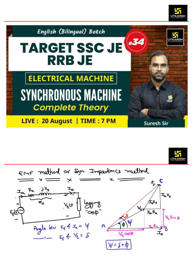 Synchronous Machine Electrical Machine#34 Complete Theory English | PDF