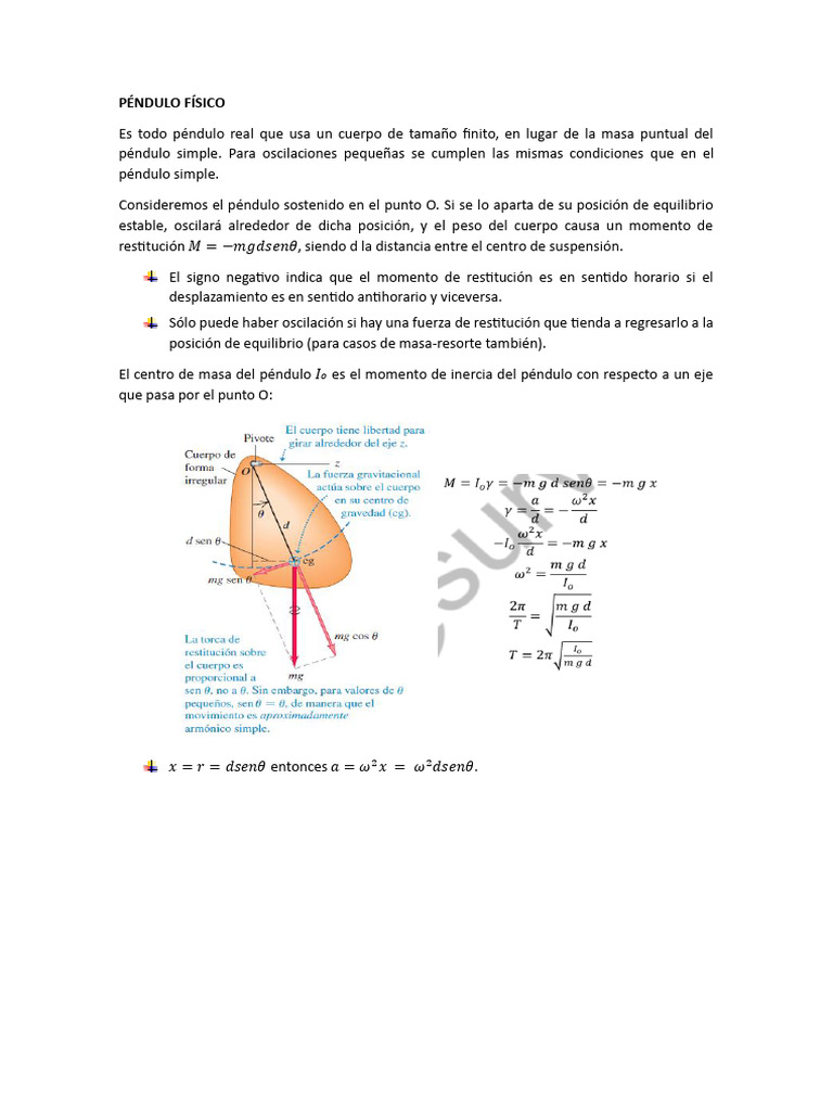 Péndulo Físico | PDF
