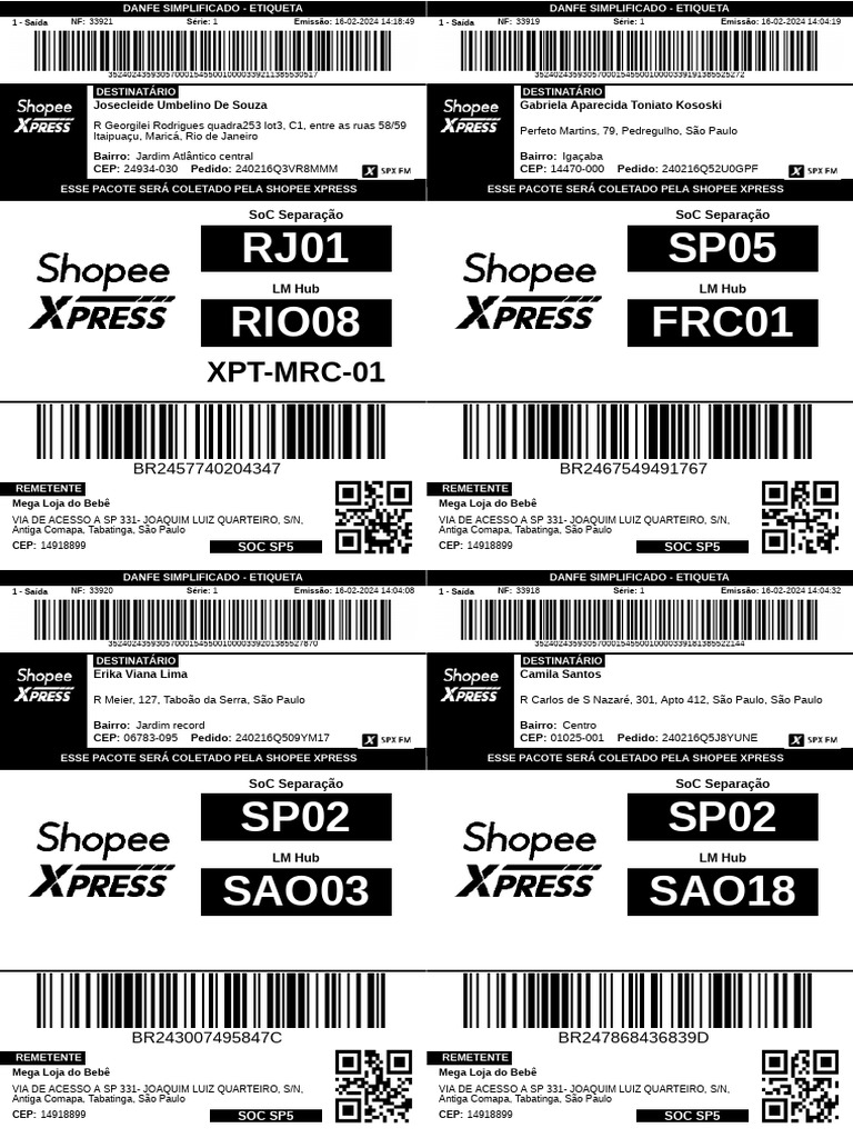 Etiquetas Shopee 1708104124858 | PDF