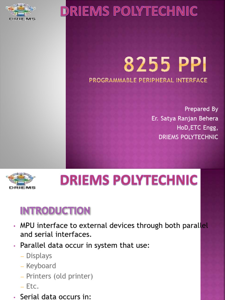 On 8255 PPI by SRB | PDF | Electrical Engineering | Computer Engineering