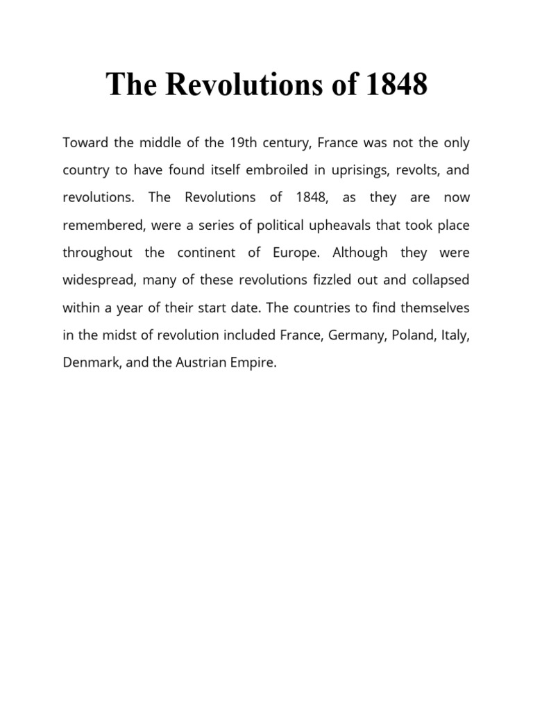 HISTORY (7) - The Revolutions of 1848 | PDF | Political Science | Europe