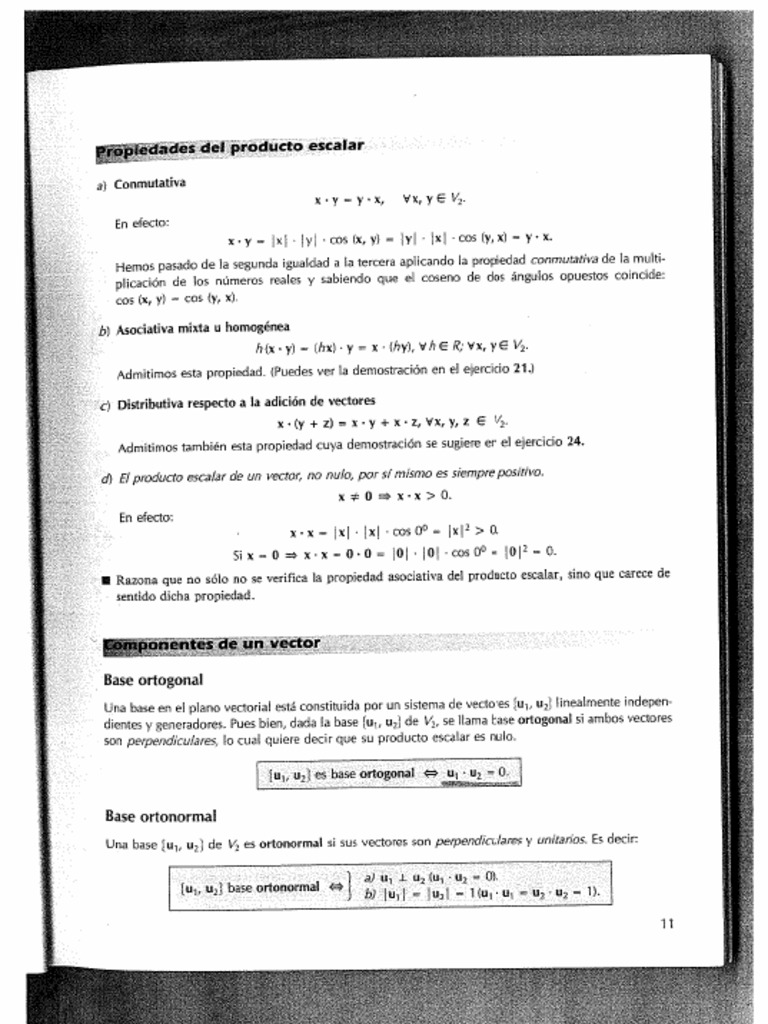 BASE ORTOGONAL. ORTONORMAL COMPONENTES VECTOR RESPECTO BASE Jki | PDF