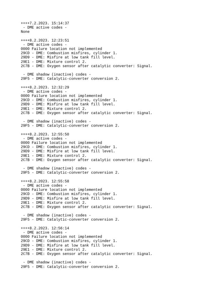 WBAUC71040VJ82799 Codes | PDF | Throttle | Propulsion
