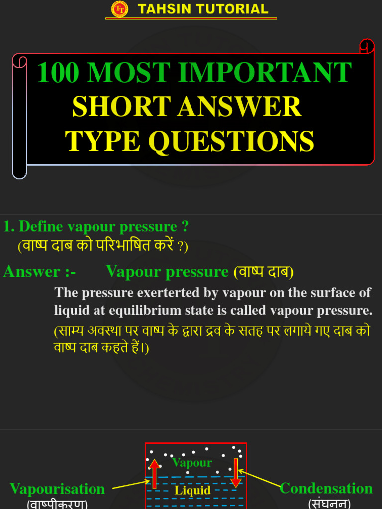 100 Most Important Short Questions-1 | PDF