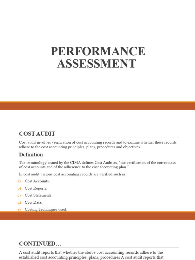 Performance Assessment | PDF | Audit | Six Sigma