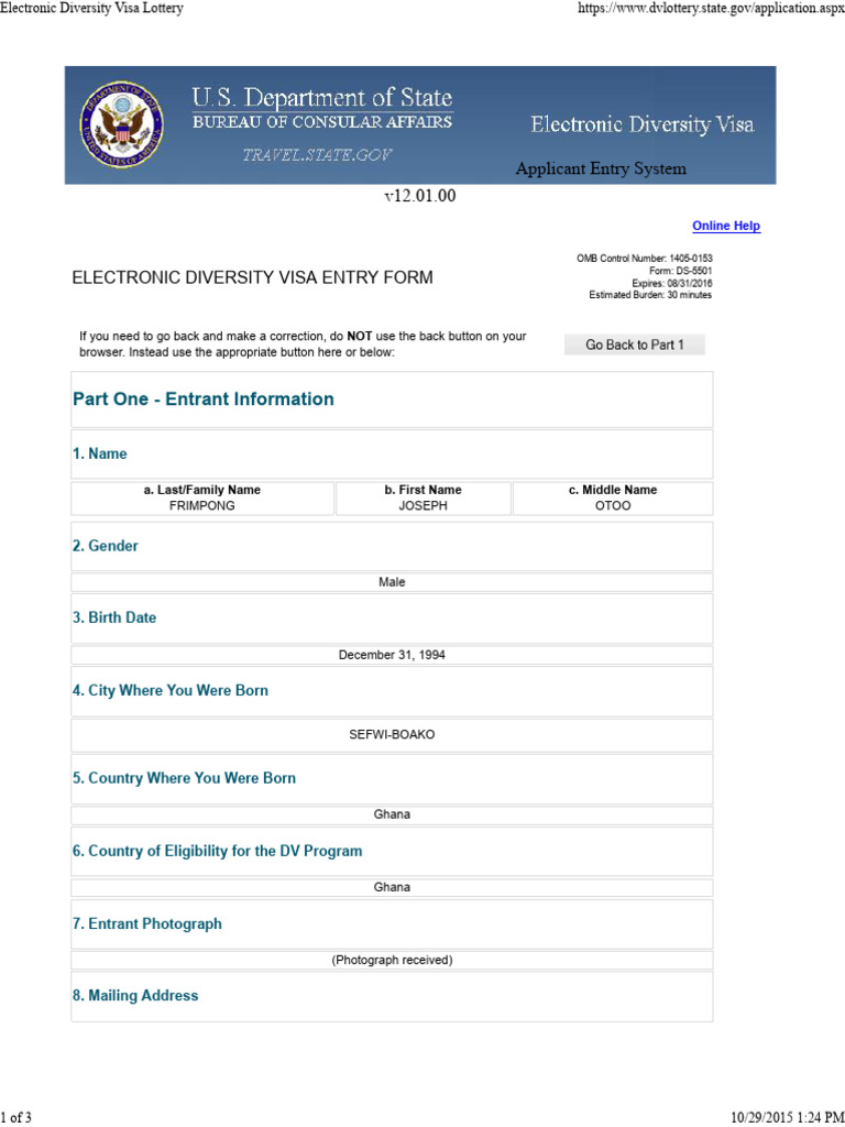 Electronic Diversity Visa Entry Guide | PDF | United States Department ...