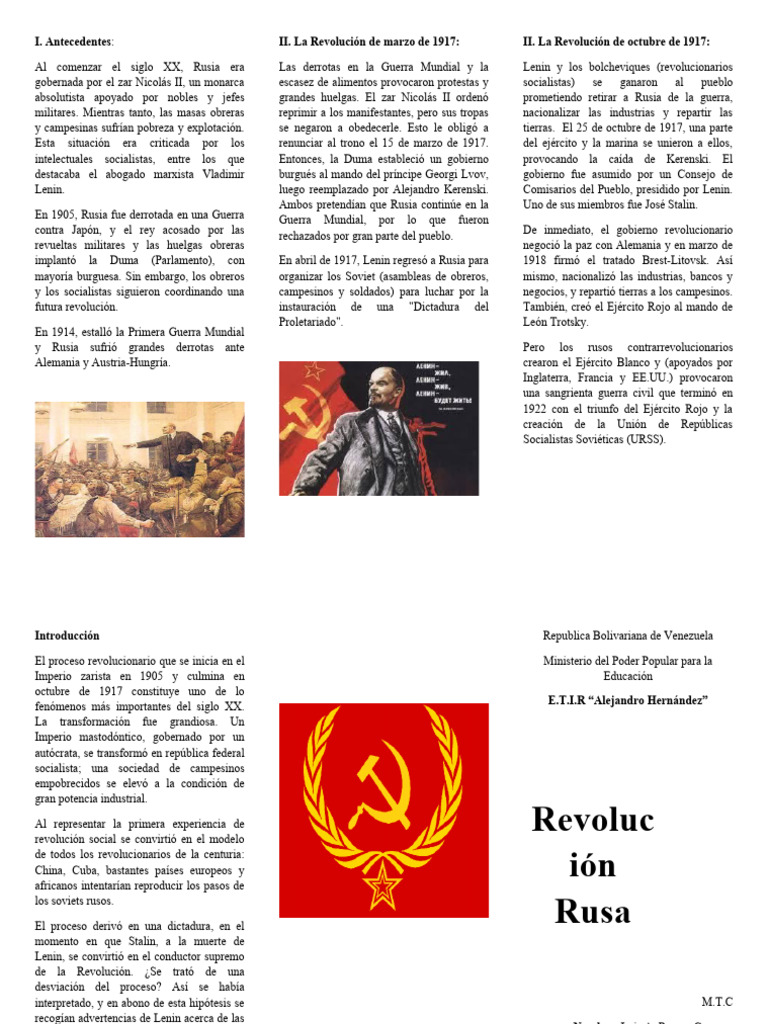 Triptico Luis Alejandro | PDF | Vladimir Lenin | Imperio ruso