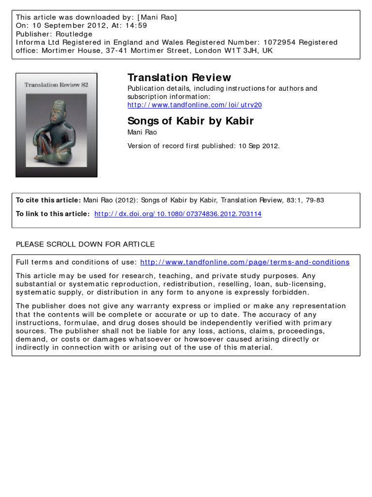 Songs of Kabir by Kabir | PDF