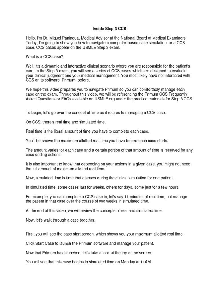 How To Run A Step 3 CCS Case Transcript | PDF | Simulation | Rheumatoid ...