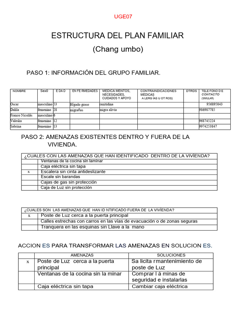 Estructuración Del Plan Familiar de Emergencia-Convertido Nuevo | PDF