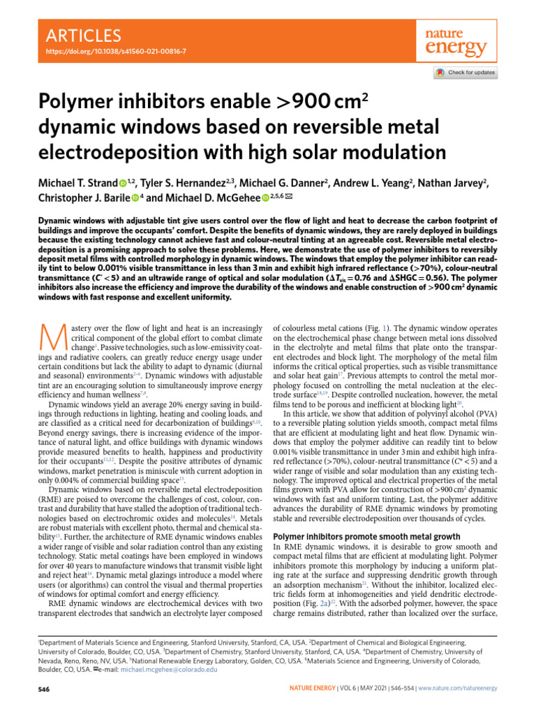 Strand 2021 Polymer Inhibitors Enable GT CM Dyn - Bi - Cu | PDF ...