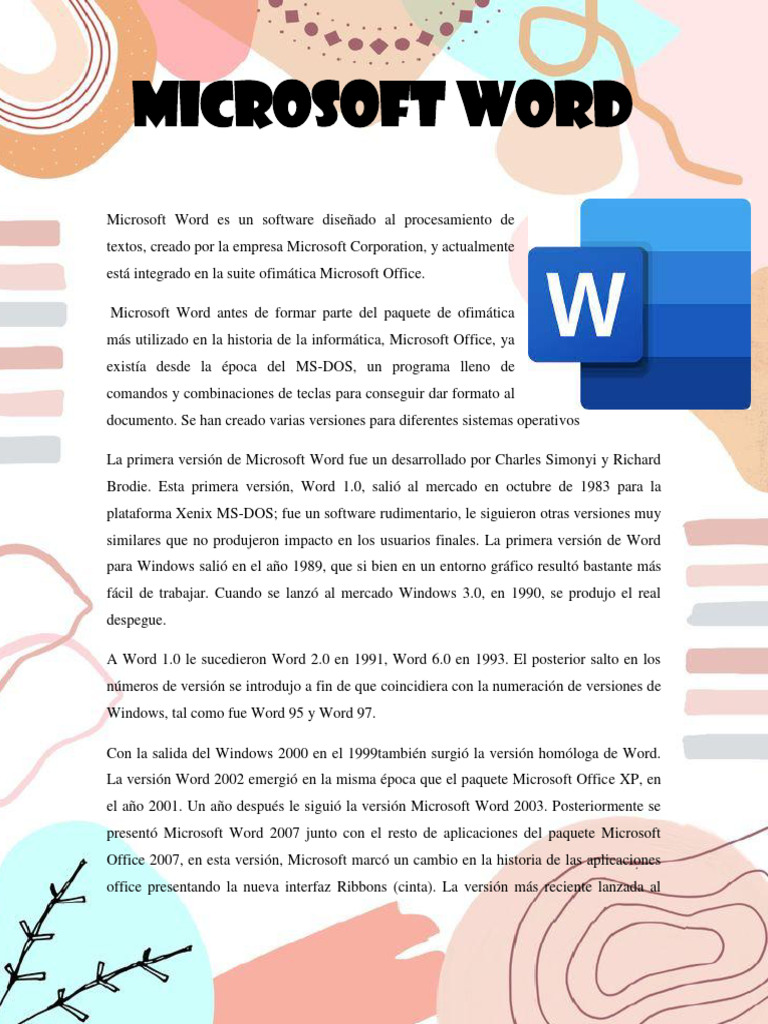 historia de word | PDF | Microsoft Word | Microsoft Office