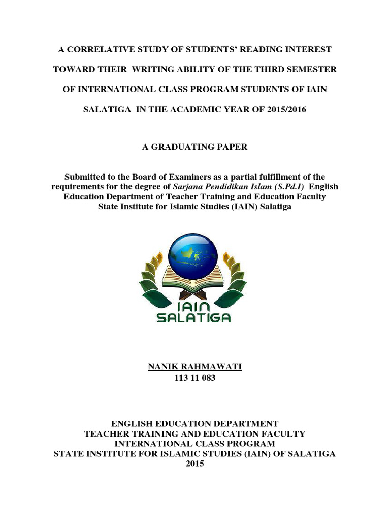 Skripsi - INTERNATIONAL CLASS PROGRAM STUDENTS | PDF | Reading ...