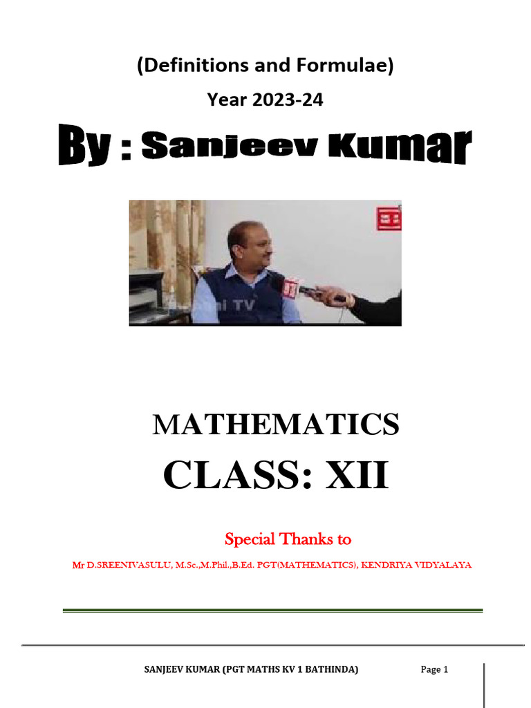 12th math (23-24) | PDF | Matrix (Mathematics) | Function (Mathematics)