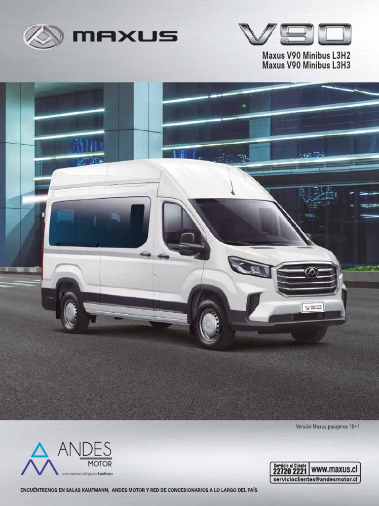 Maxus V90 Minibus L3H2: Especificaciones | PDF | Tecnología de ...