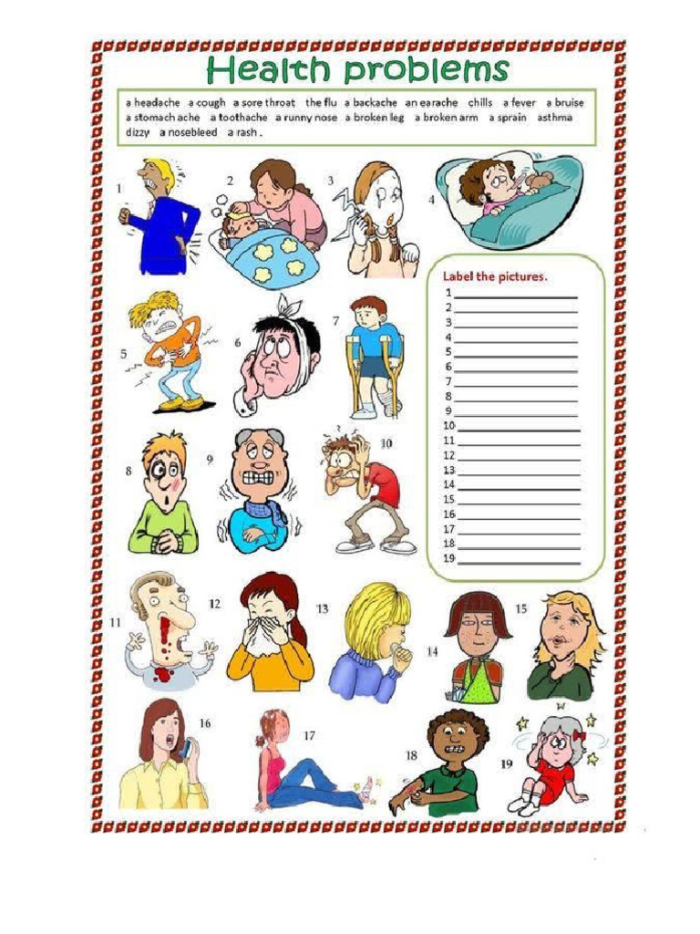 Actividad de Tercero en Ingles Sobre Las Enfermedades en Ingles | PDF