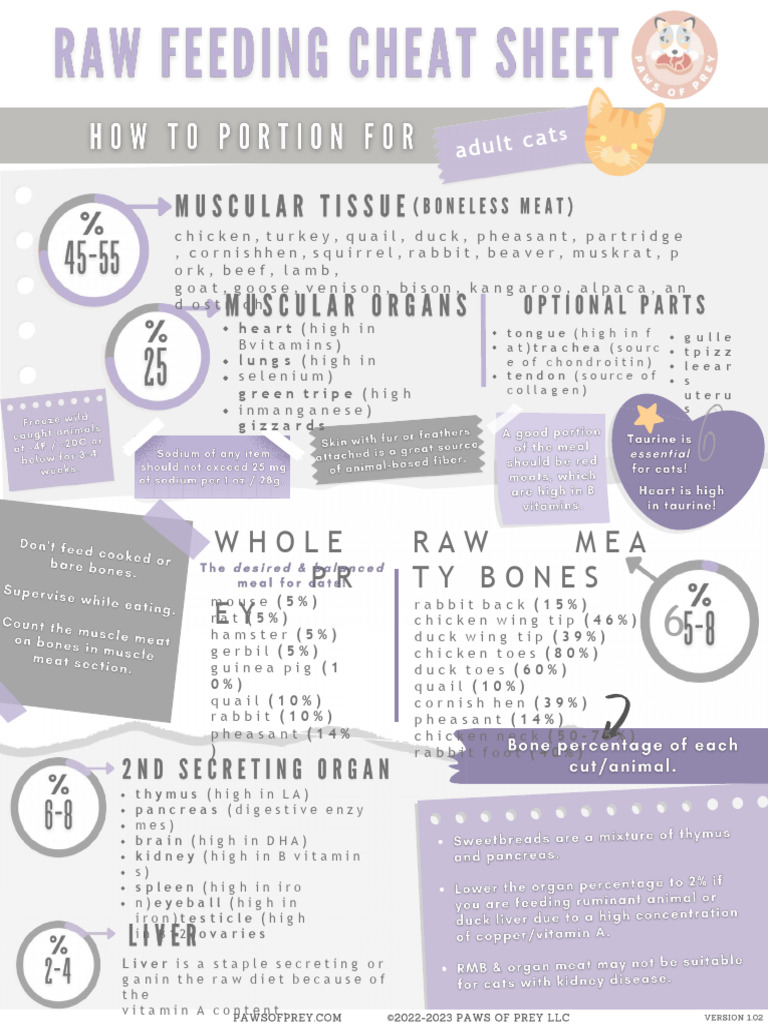 Cat Nutrition Cheat Sheet | PDF | Biomolecules | Organic Compounds