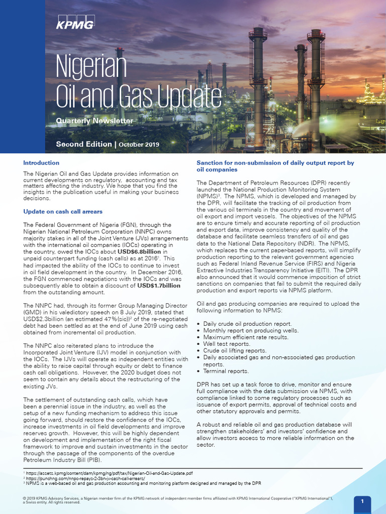 NG Nigerian Oil and Gas Update | PDF | Nigeria | Economies